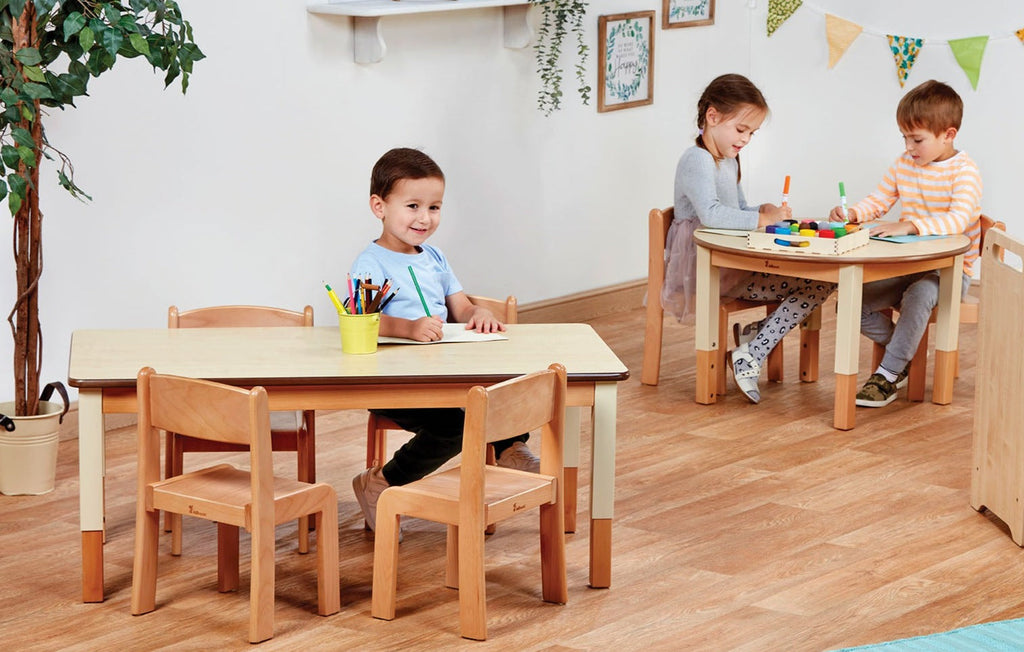 Millhouse Height Adjustable Wooden Table - Large Rectangular | Educational Equipment Supplies