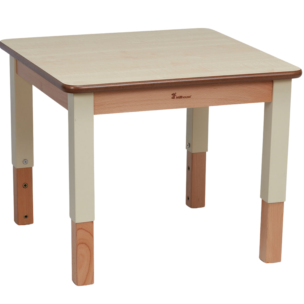 Millhouse Height Adjustable Wooden Table - Medium Square | Educational Equipment Supplies