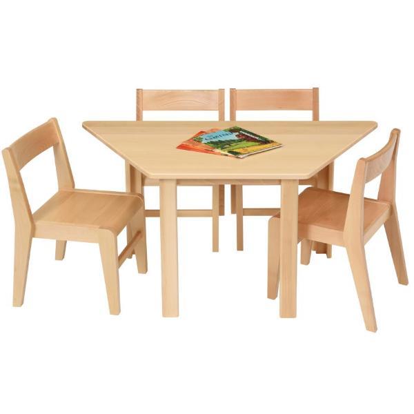 Devon Solid Beech Table - Trapezoidal - W1200 x D600mm | Educational Equipment Supplies