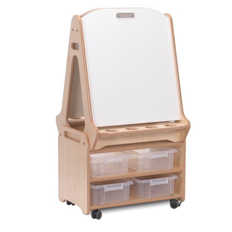 Playscapes Double Sided Whiteboard / Whiteboard Easel + Storage Trolley | Educational Equipment ...
