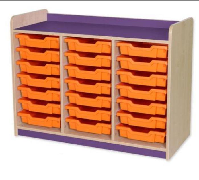 Kubbyclass Triple Column Tray Storage Units -24 Shallow Trays ...