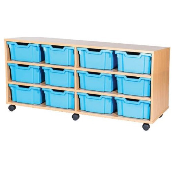 Quad Column 12 Deep Tray Mobile Storage Unit | Educational Equipment Supplies