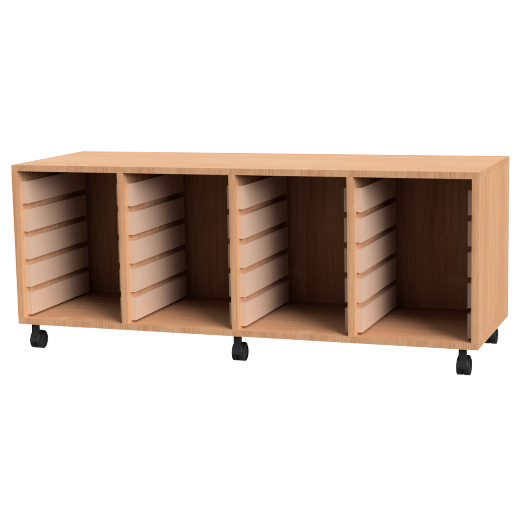 20 Tray Quad Mobile Unit - No Trays | Educational Equipment Supplies