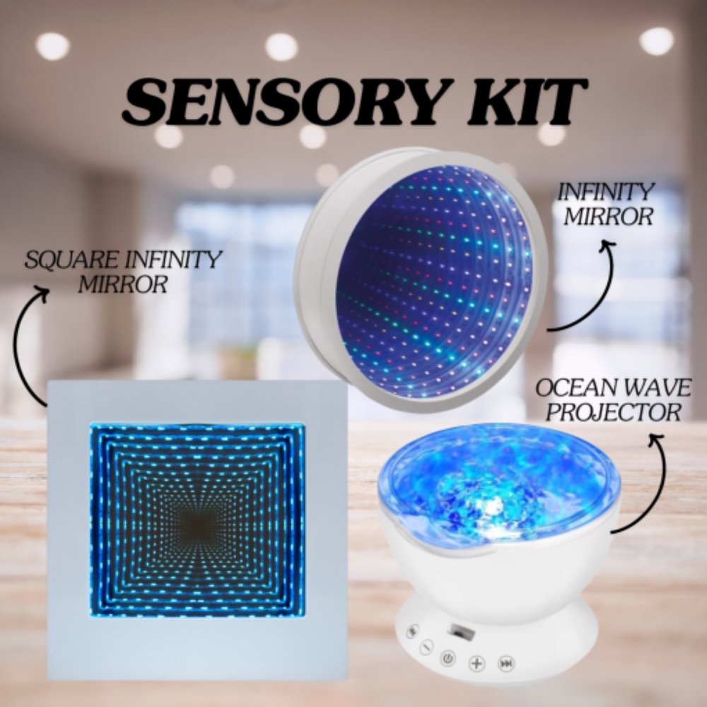 22cm Square Light LED Infinity Mirror + 23cm Round Infinity Mirror ...