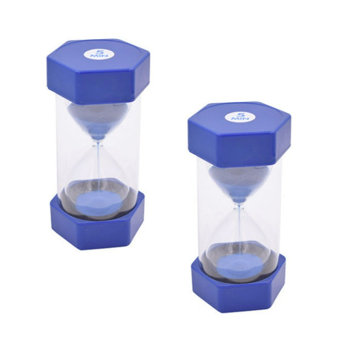 5 Minutes Large Sand Timer Pack x 2 | Educational Equipment Supplies