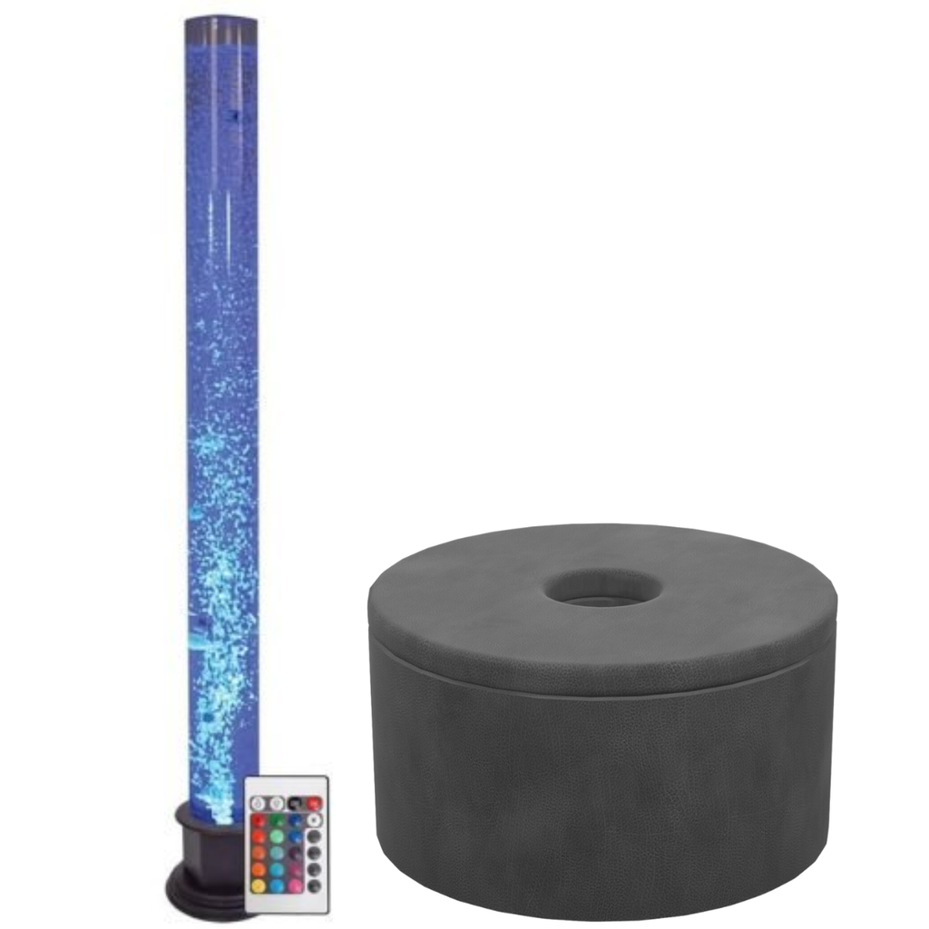 Sensory Large Bubble Tube + Round Padded Plinth | Educational Equipment ...