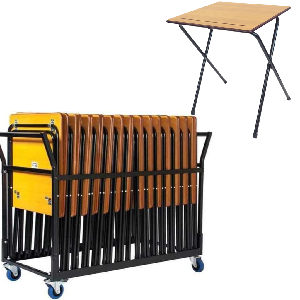 25 X Zlite Exam Desks & Trolley | Exam Desk | www.ee-supplies.co.uk ...
