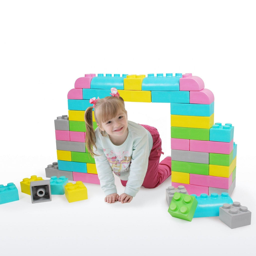 Big Building Block Set Pastel Colours x 42 Pieces | Educational ...