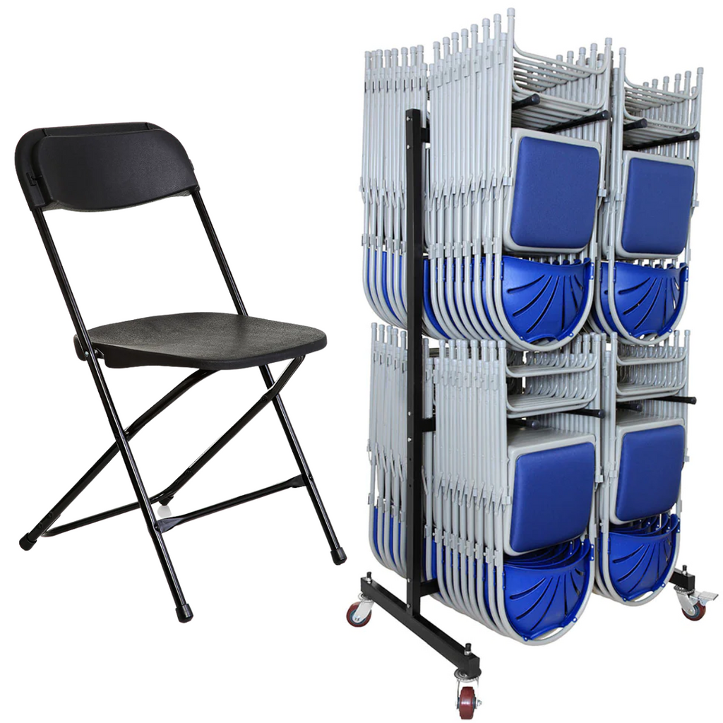 112 x Classic Straight Back Folding Chair + Trolley Bundle ...