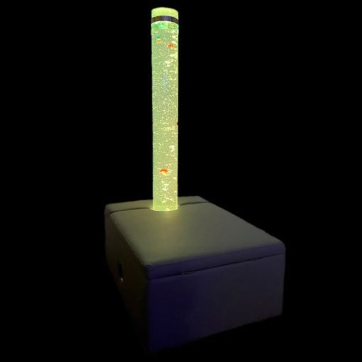 Bubble Sensory Light Tube 150cm & Grey Rectangular Padded Seat Plinth ...