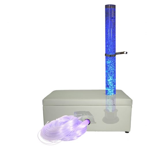 Sensory Bubble Tube 180cm + White Padded Rectangular Plinth + Fibre ...