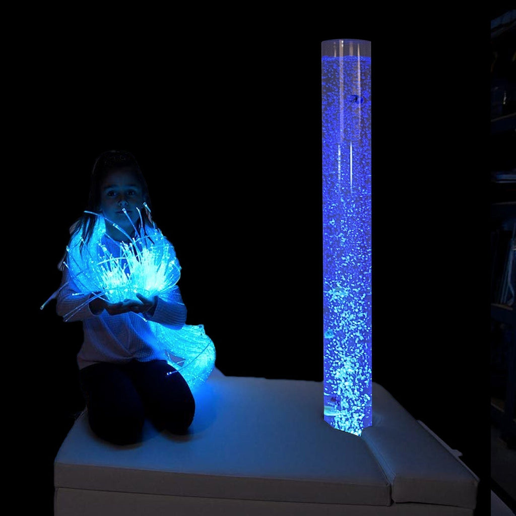 Bubble Tube 180cm + Padded Retangular Plinth + Fibre Optic Light 100 ...