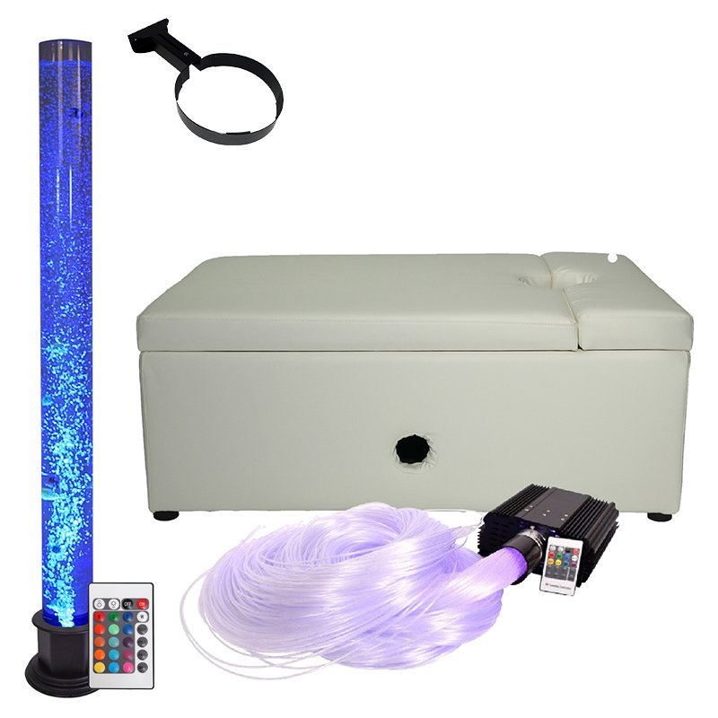 Sensory Bubble Tube 150cm + White Padded Retangular Plinth + Fibre ...