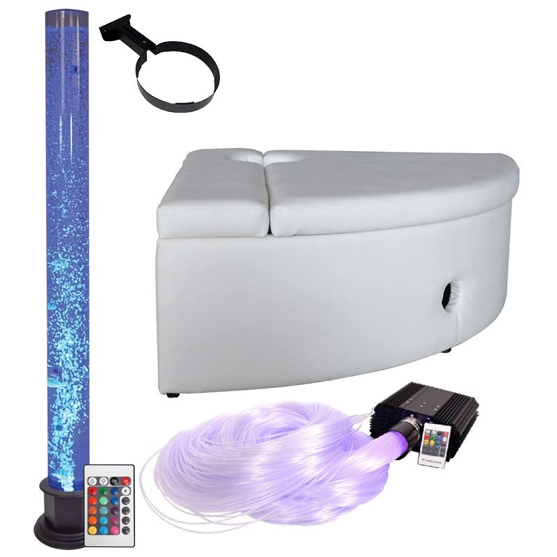 Sensory Bubble Tube 180cm+ White Padded Corner Plinth + Fibre Optic ...
