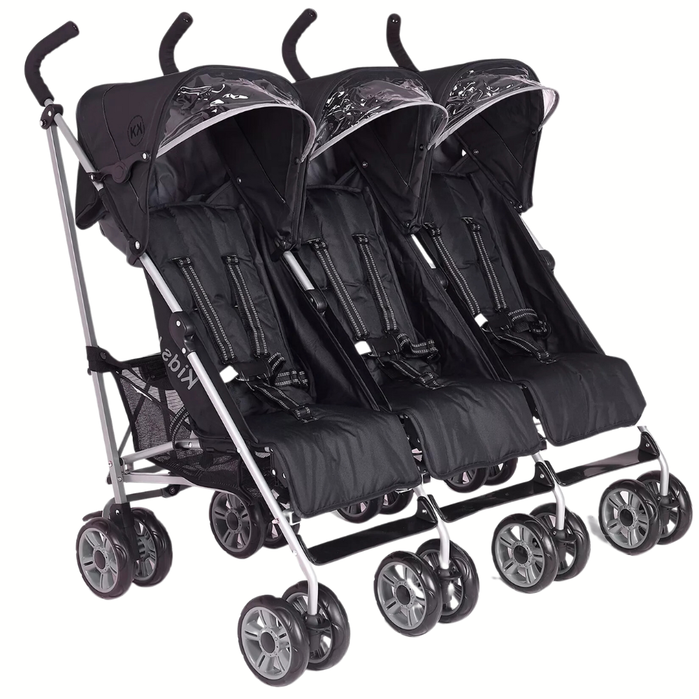 3 Seater Stroller Pushchair - Black Finish | Educational Equipment Supplies