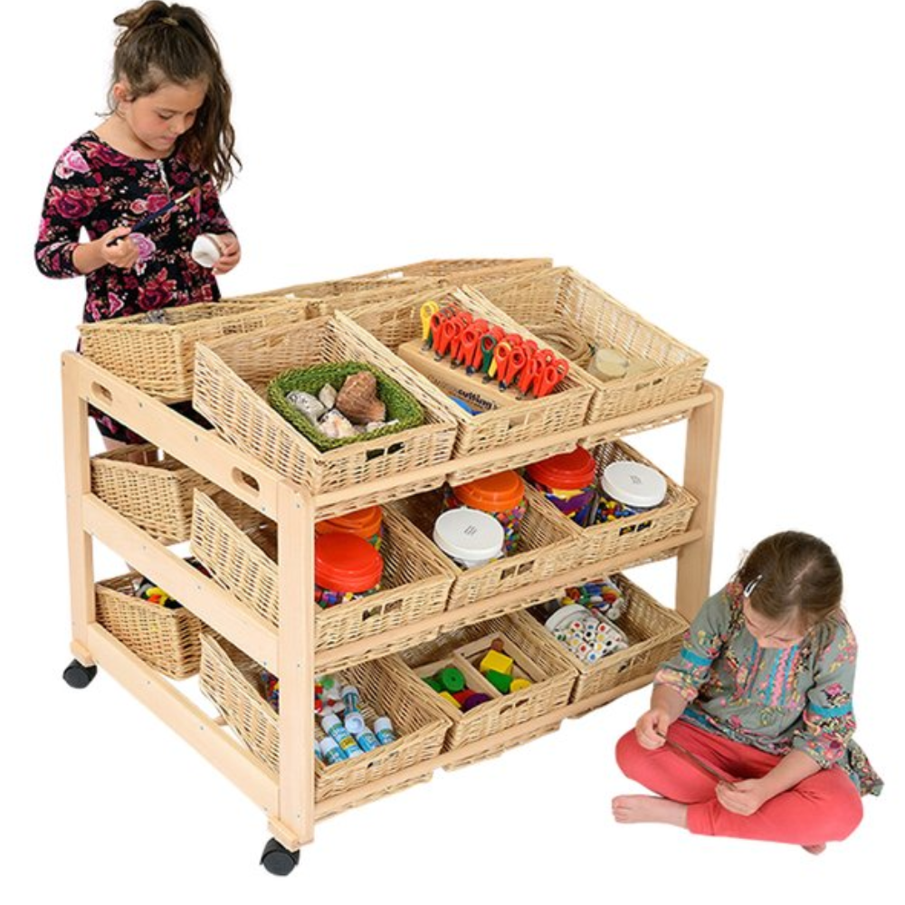 Double Sided Classroom Wicker Trays | School tray storage | www.ee ...