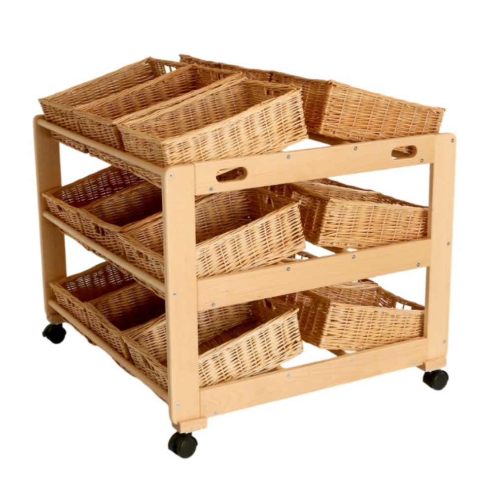 Double Sided Classroom Wicker Trays | School tray storage | www.ee ...