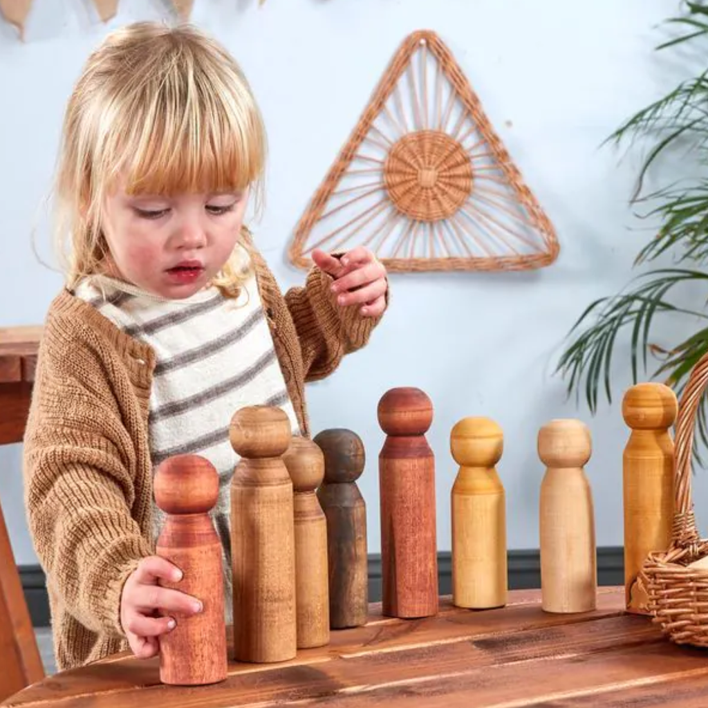 Giant Multicultural Peg People Set x 10 | Educational Equipment Supplies