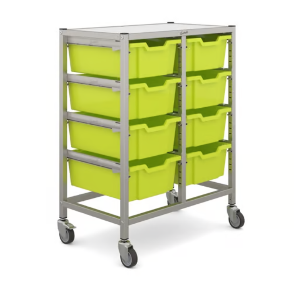 Gratnells 8 Deep Tray Double Width Trolley - Silver Frame | Educational ...