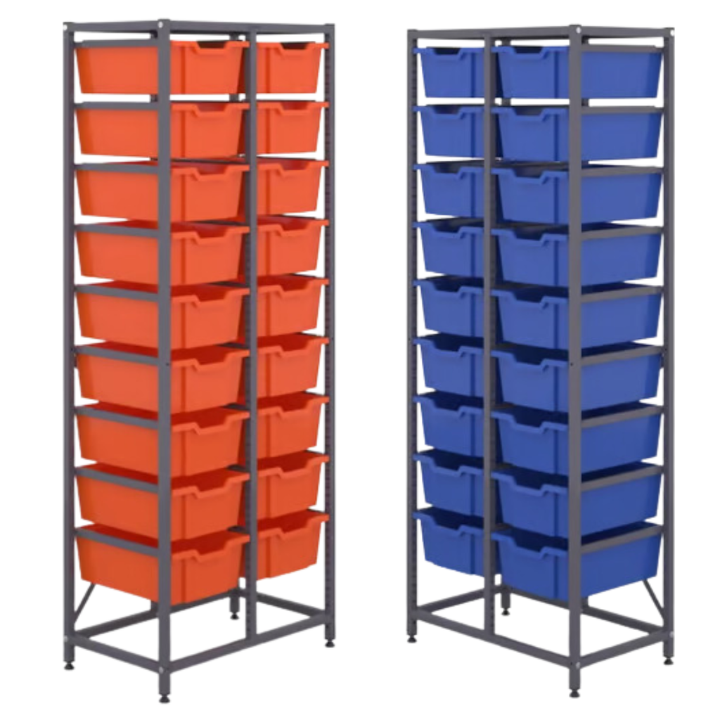 Gratnells Double Column Static Metal Store - 18 x Deep Trays ...