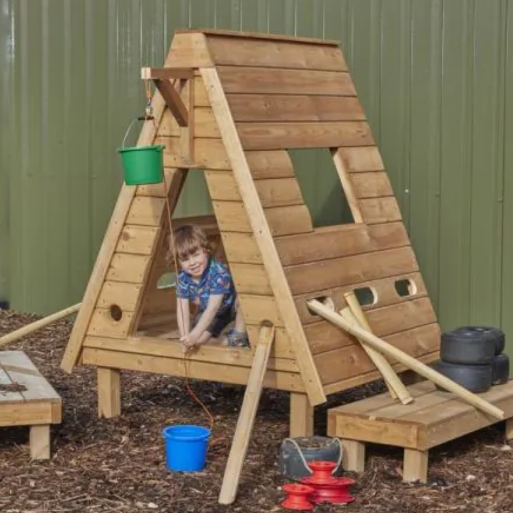 Interactive Outdoor Wooden Stem Shelter | Educational Equipment Supplies