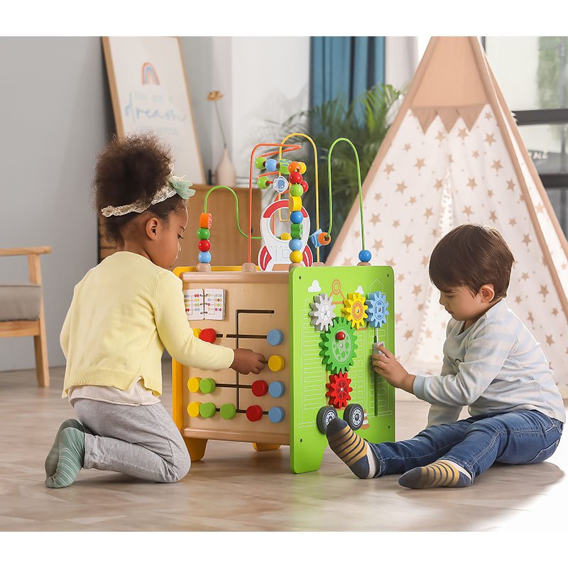 Jumbo Wooden 5 in 1 Activity Cube | Wooden Sensory Toys | www.ee ...