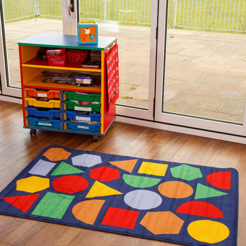 Kinder™ Primary Geometric Nursery Carpet W1500 x D1000mm | Educational ...