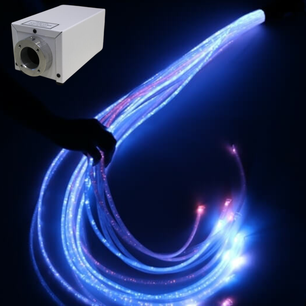 LED Red/Blue/Green Light Source - Mains Powered + Jumbo Clear Fibre ...