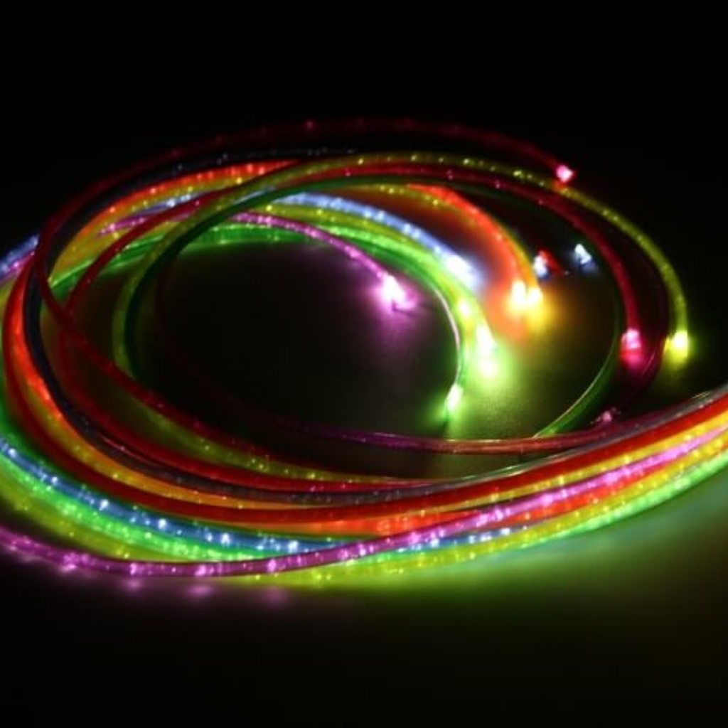 LED White Twinkle Light Source - Mains Powered + Jumbo Rainbow Fibre ...