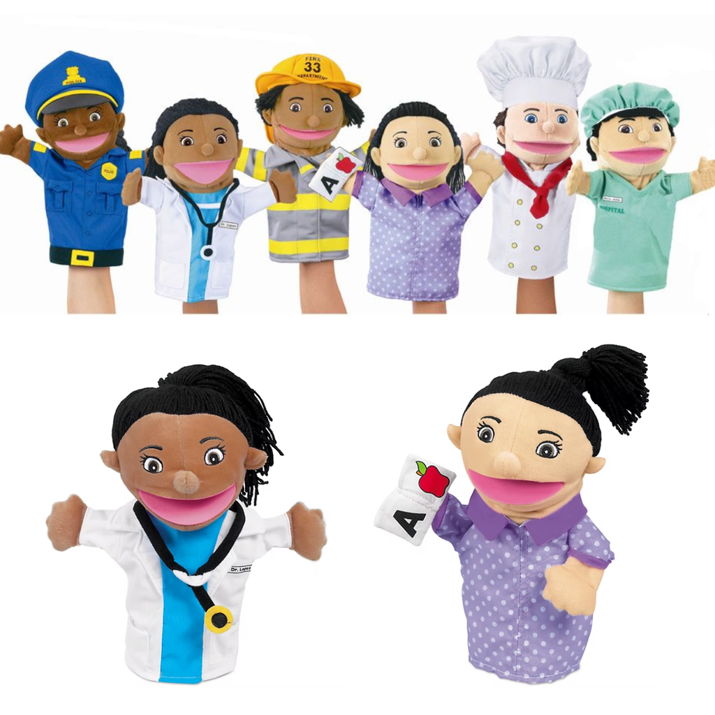Lets Talk Community Helpers Puppet Set 6 | Educational Equipment Supplies
