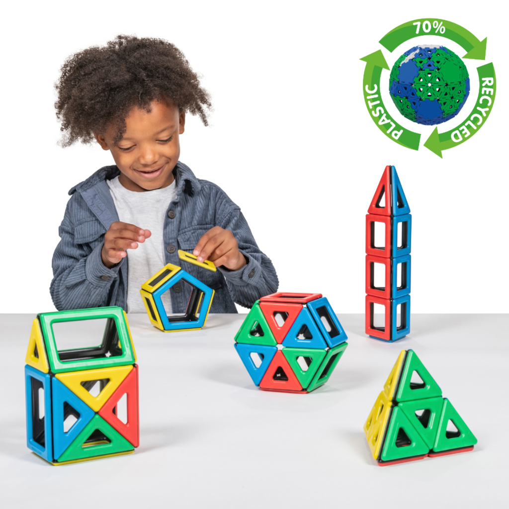 Magnetic Polydron Shapes Set - 70 Pieces | Educational Equipment Supplies