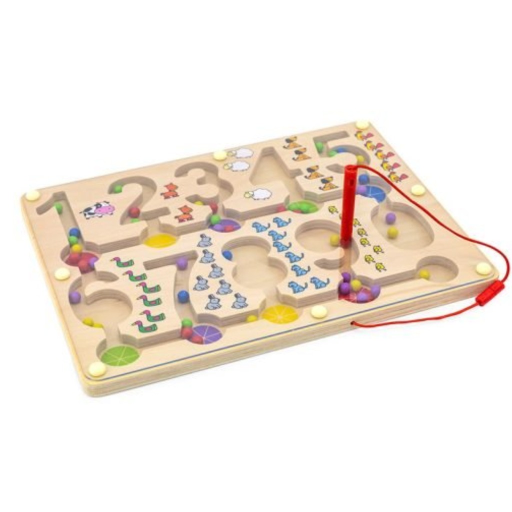 Magnetic Wand Bead Trace Number Wooden Sensory Activity Game ...