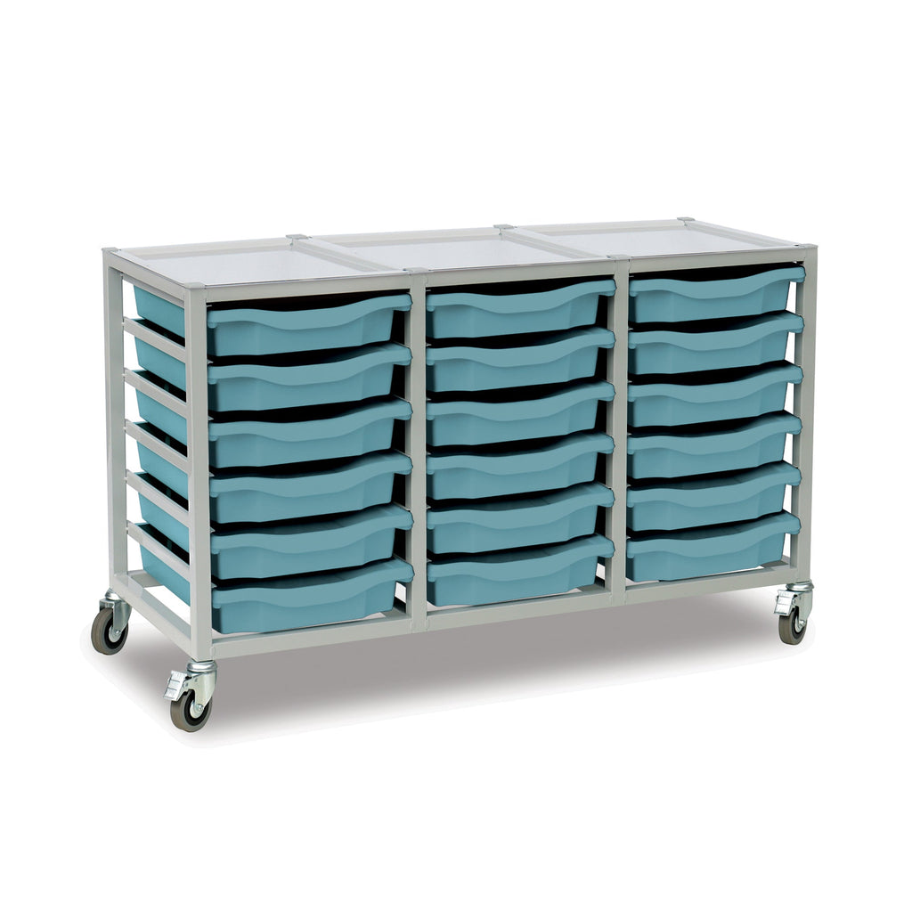 Mobile Science & Technology Tray Storage - 18 Tray Triple Column ...