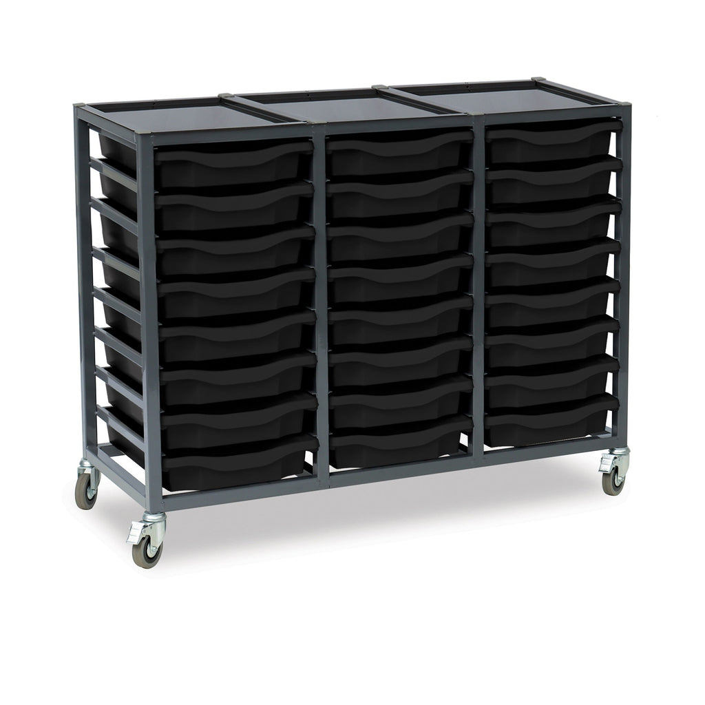 Mobile Science Metal Tray Storage Unit - 24 Tray Triple Column ...