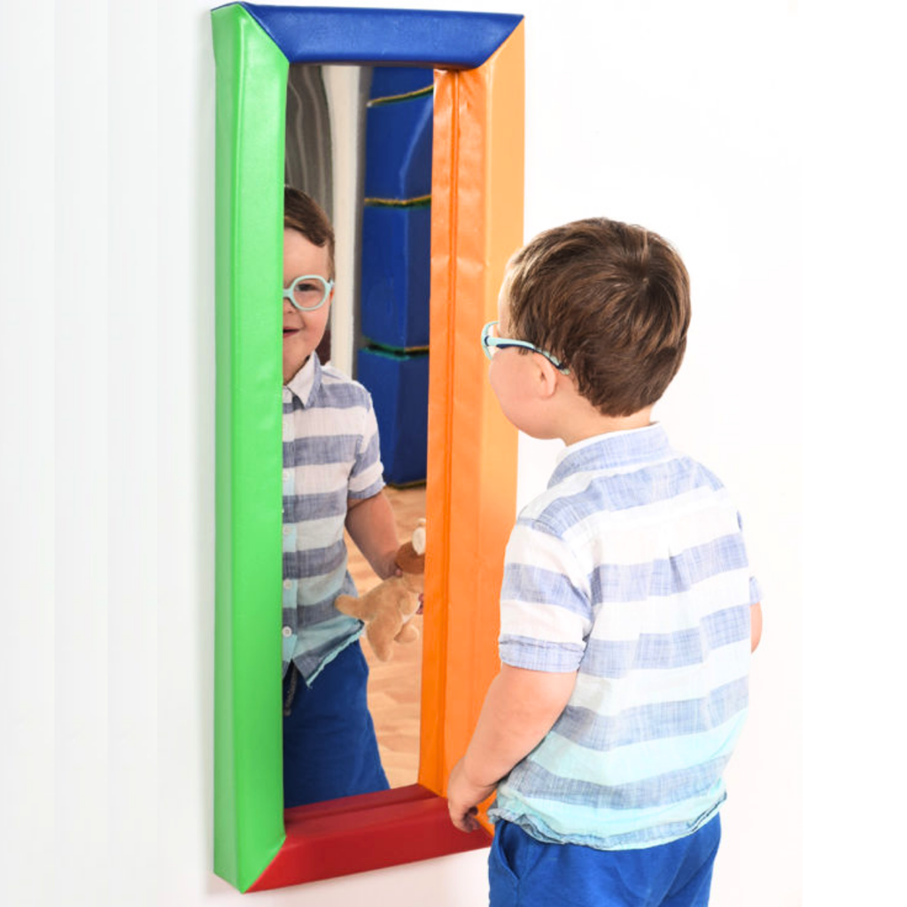 Rectangular Safety Mirror With Padded Frame 840 x 300mm | Educational ...