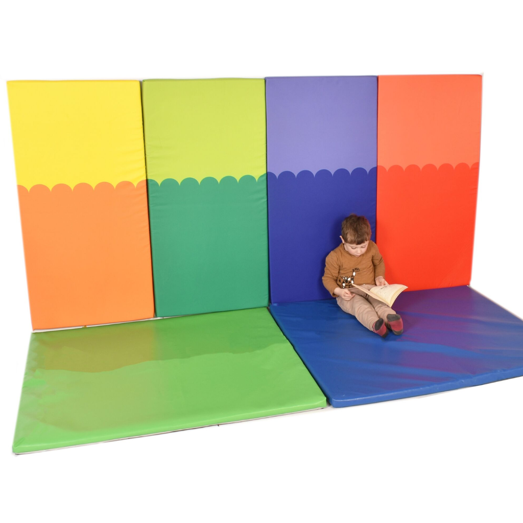 Nursery Soft Wall Pads x 4 - Multi Colour + Floor Mats | Educational ...