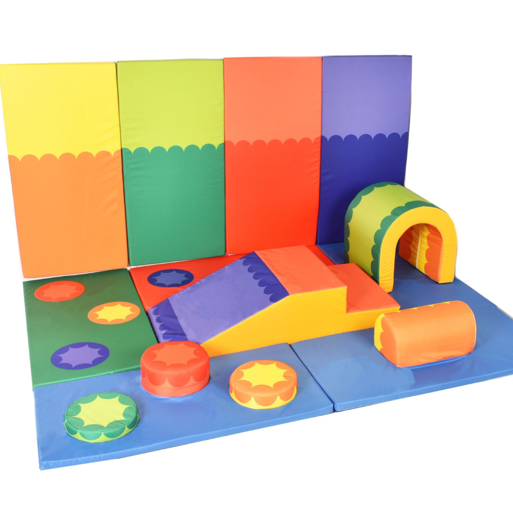 Nursery Soft Wall Pads x 4 + Multi Colour Soft Play Set | Educational ...