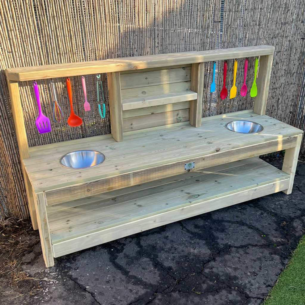 Outdoor Playground Double Mud Kitchen | Educational Equipment Supplies