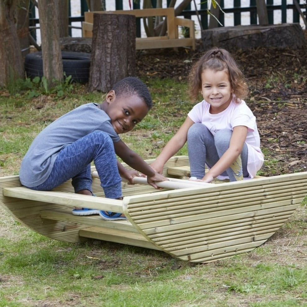 Outdoor Rocking Boat And Steps | Educational Equipment Supplies