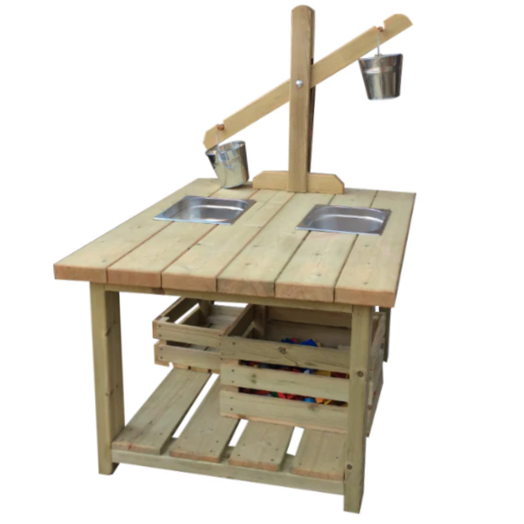 Outdoor Wooden Table & Scales + Storage | Educational Equipment Supplies