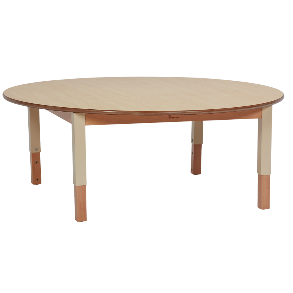 Millhouse Height Adjustable Wooden Table - Large Circular | Educational Equipment Supplies
