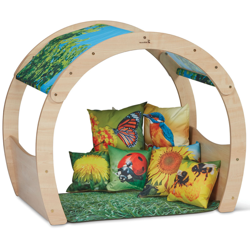 Playscapes Small Wooden Cosy Cove Nursery Den + Nature Accessory Set ...