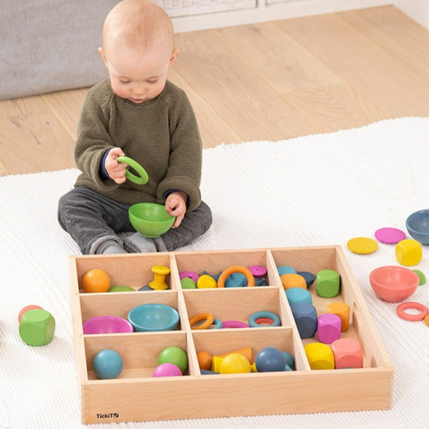 Rainbow Wooden Super Set + Wooden Sorting Tray | Educational Equipment ...