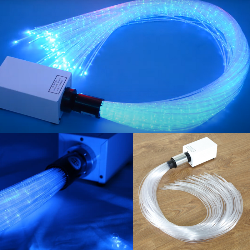 LED Red/Blue/Green Light Source - Battery Powered + Clear Fibre Optic ...