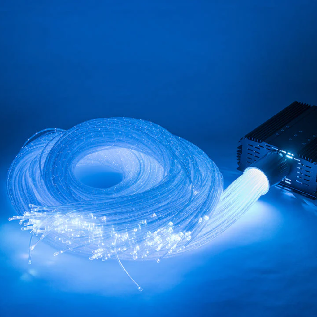 LED Red/Blue/Green Light Source - Battery Powered + Clear Fibre Optic ...