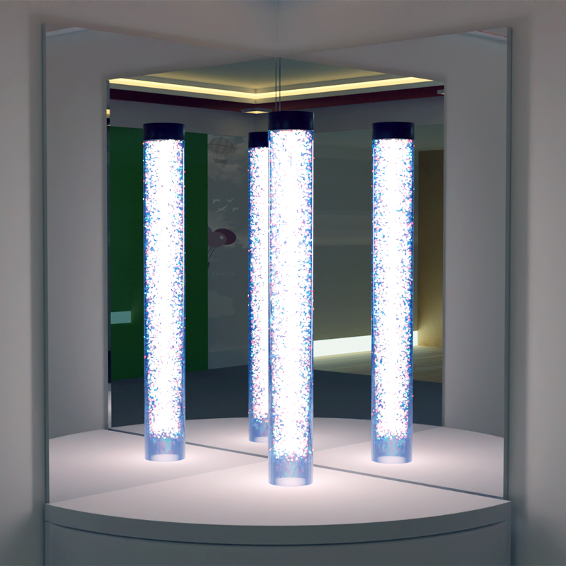 Sensory Bubble Tube 180cm+ Grey Padded Corner Plinth + Fibre Optic ...