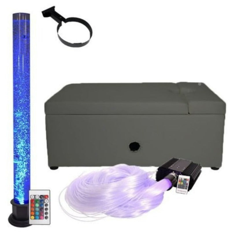 Sensory Bubble Tube 180cm + Grey Padded Retangular Plinth + Fibre Optic ...