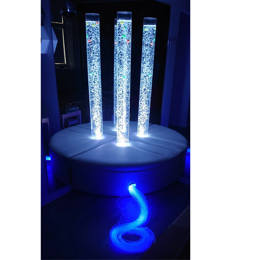 Sensory Bubble Tube 150cm + White Padded Corner Plinth + Fibre Optic ...