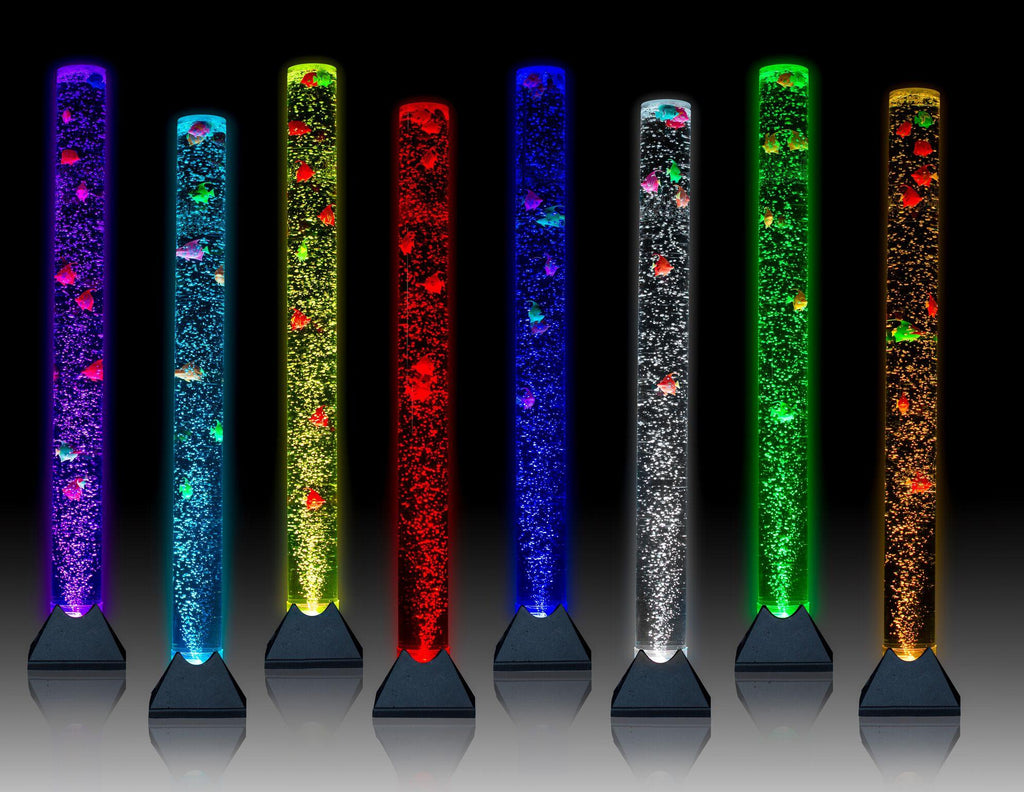 Sensory Bubble Tube LED Colour Changing Light Tube + Floating Fish ...