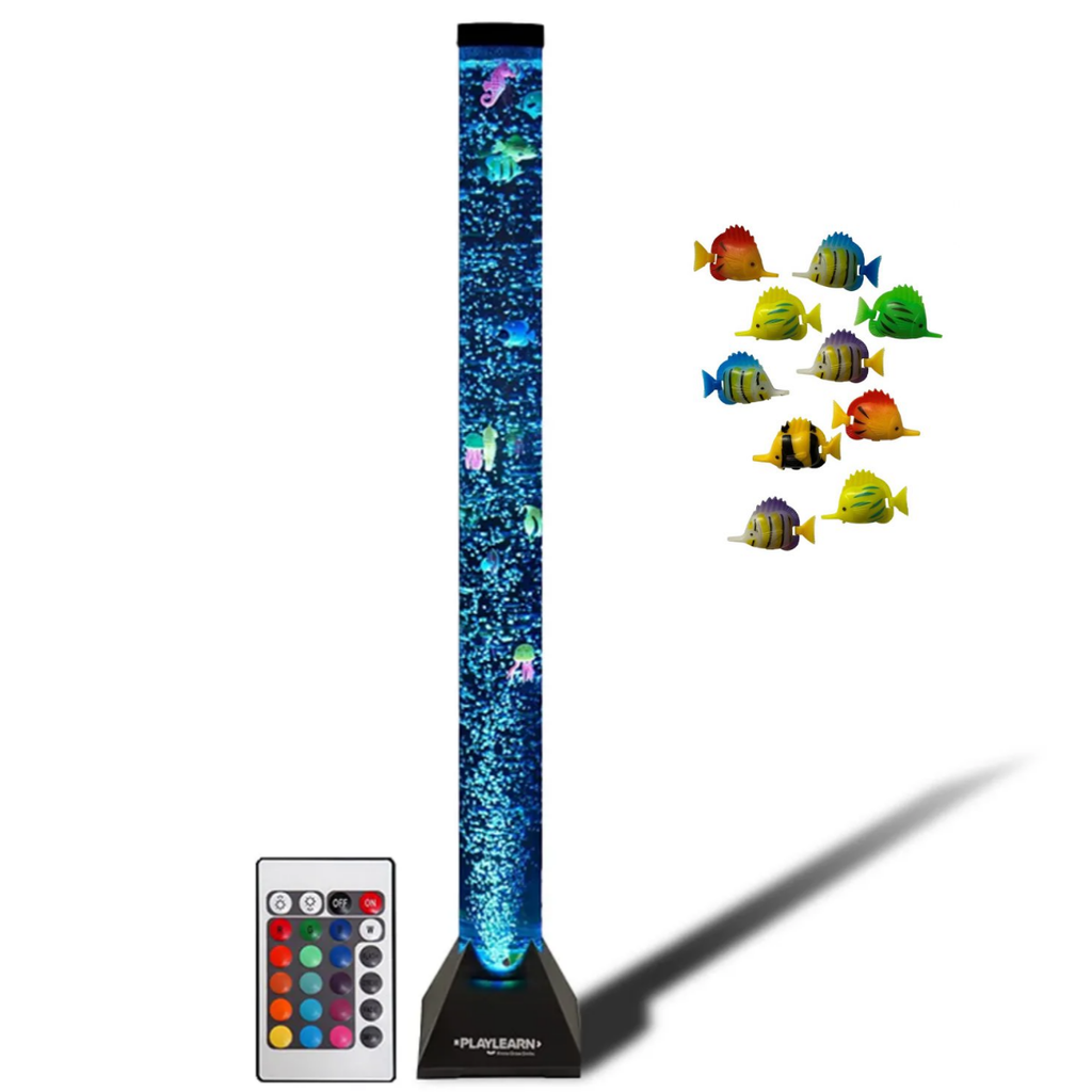 Sensory Bubble Tube LED Colour Changing Light Tube + Floating Fish ...